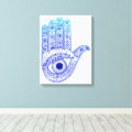 Blue Hamsa Hand / Evil Eye Defense / Hand of Mary Canvas Print | Zazzle