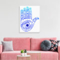 Blue Hamsa Hand / Evil Eye Defense / Hand of Mary Canvas Print | Zazzle