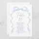 Blue Hand Drawn Bow Table Number seating chart | Zazzle