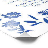 Blue Hand Drawn Flower Signature Cocktail Sign | Zazzle