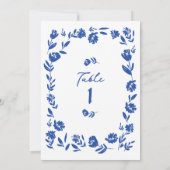 Blue Hand Drawn Whimsical Flower Table Numbers | Zazzle