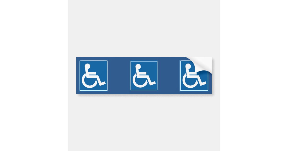 Blue Handicap Sign Bumper Sticker | Zazzle
