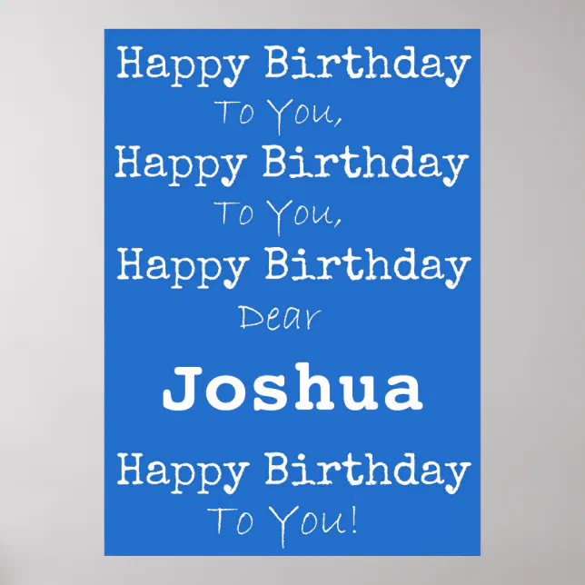 Blue Happy Birthday Poster | Zazzle