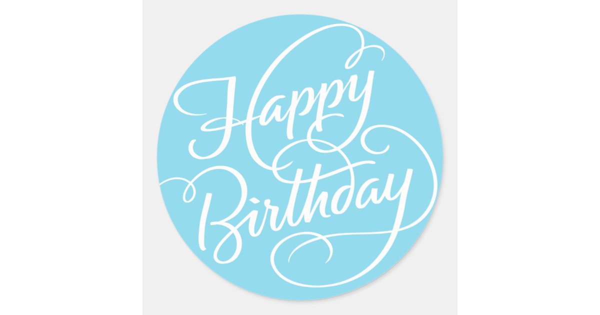 BLUE HAPPY BIRTHDAY | STICKER | Zazzle