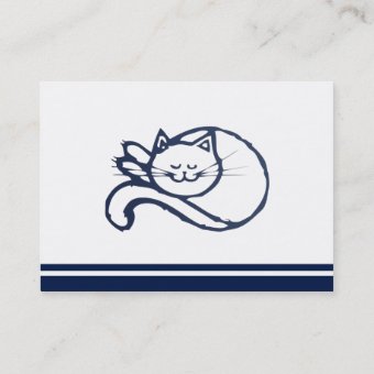 Blue Happy Cat Hotel Reservations Business Card | Zazzle