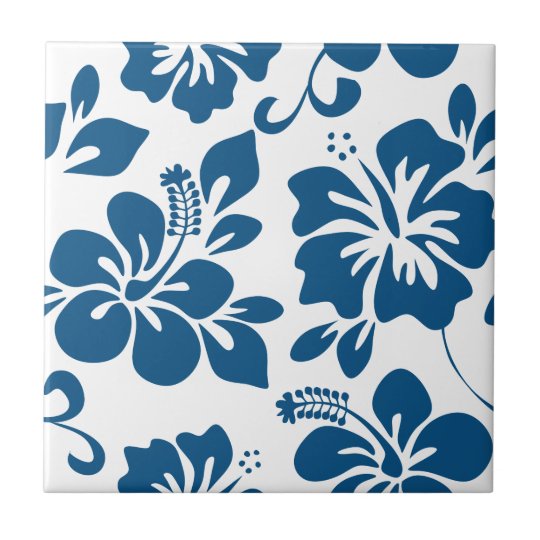 Blue Hawaiian Hibiscus Ceramic Tile | Zazzle.com