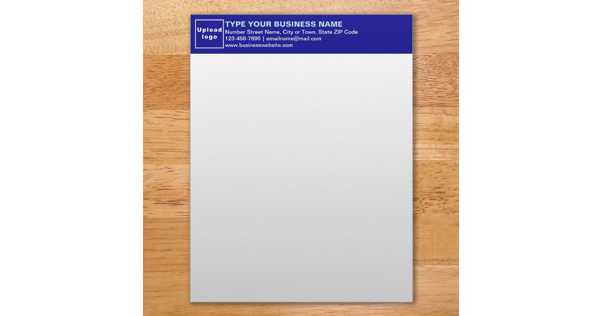 Blue Heading of Business Letterhead | Zazzle