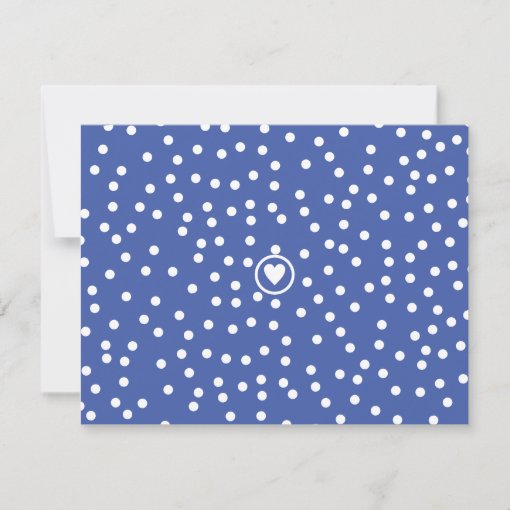 Blue Heart & Dots Cute Girly Note Card | Zazzle