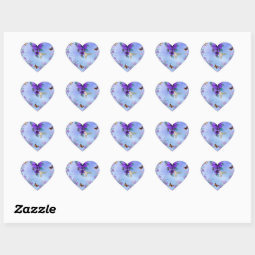 Blue heart heart sticker | Zazzle