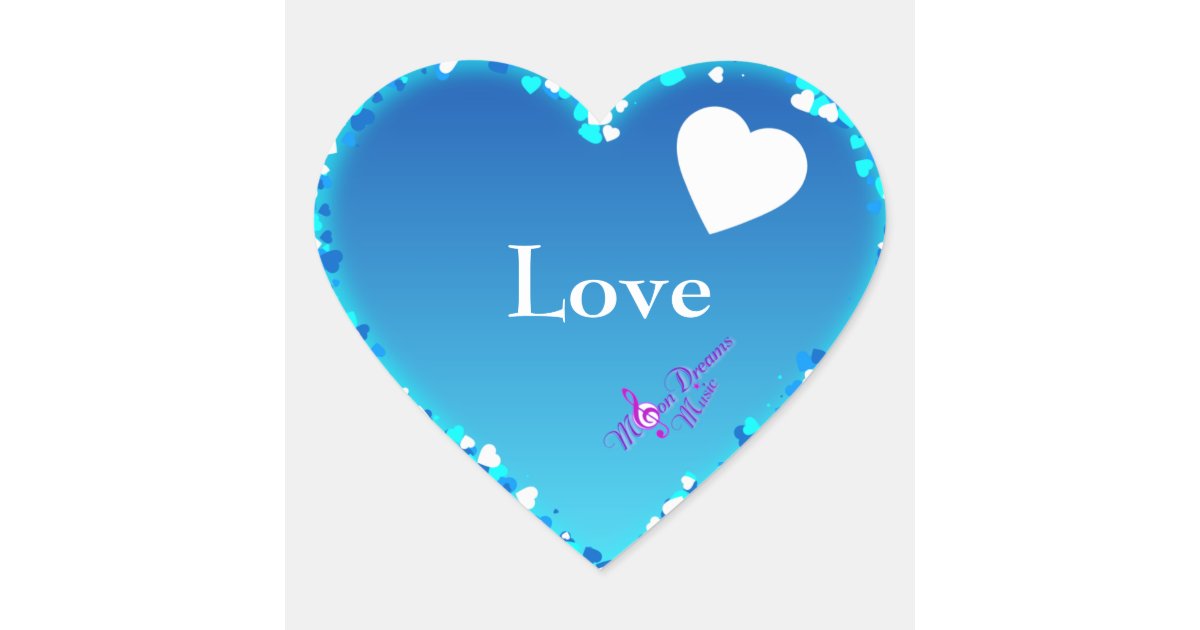 Blue Heart Love Stickers | Zazzle