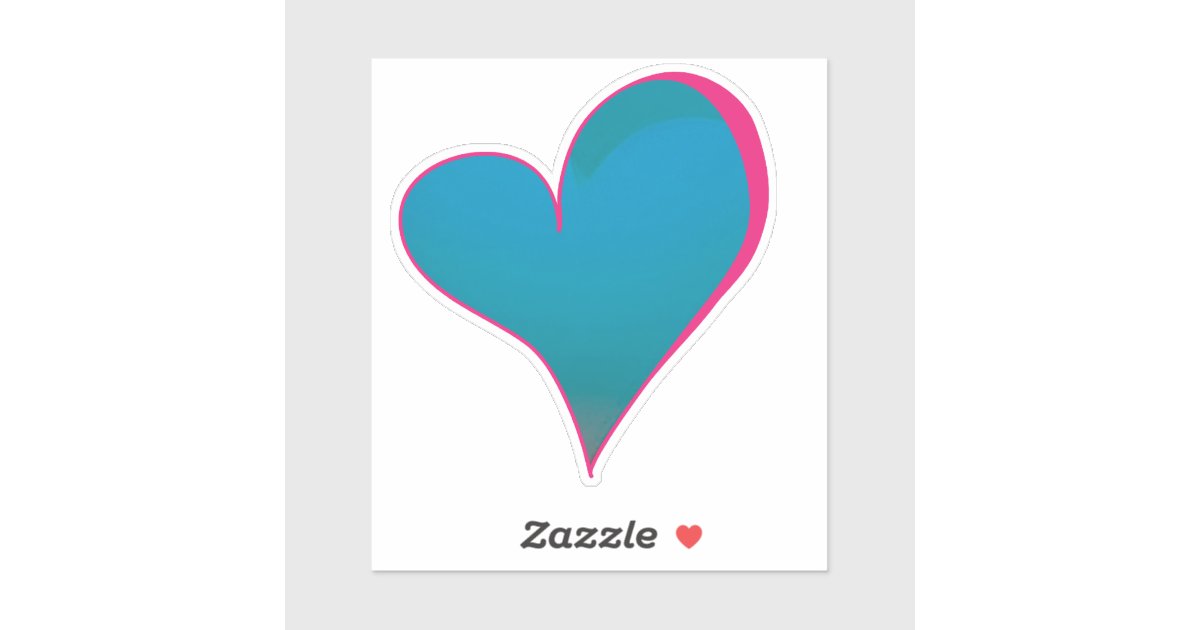Blue Heart Sticker | Zazzle