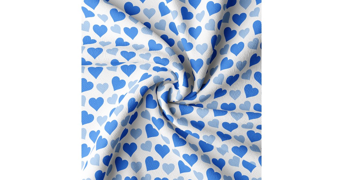 Blue Hearts Fabric | Zazzle