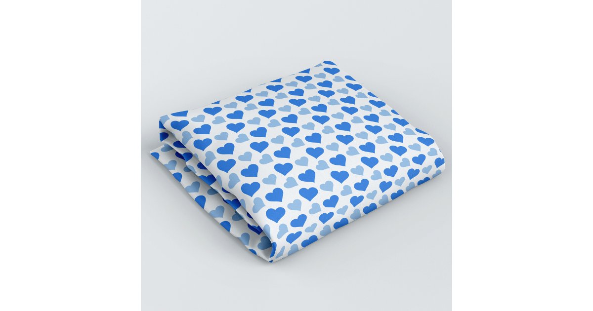 Blue Hearts Fabric | Zazzle