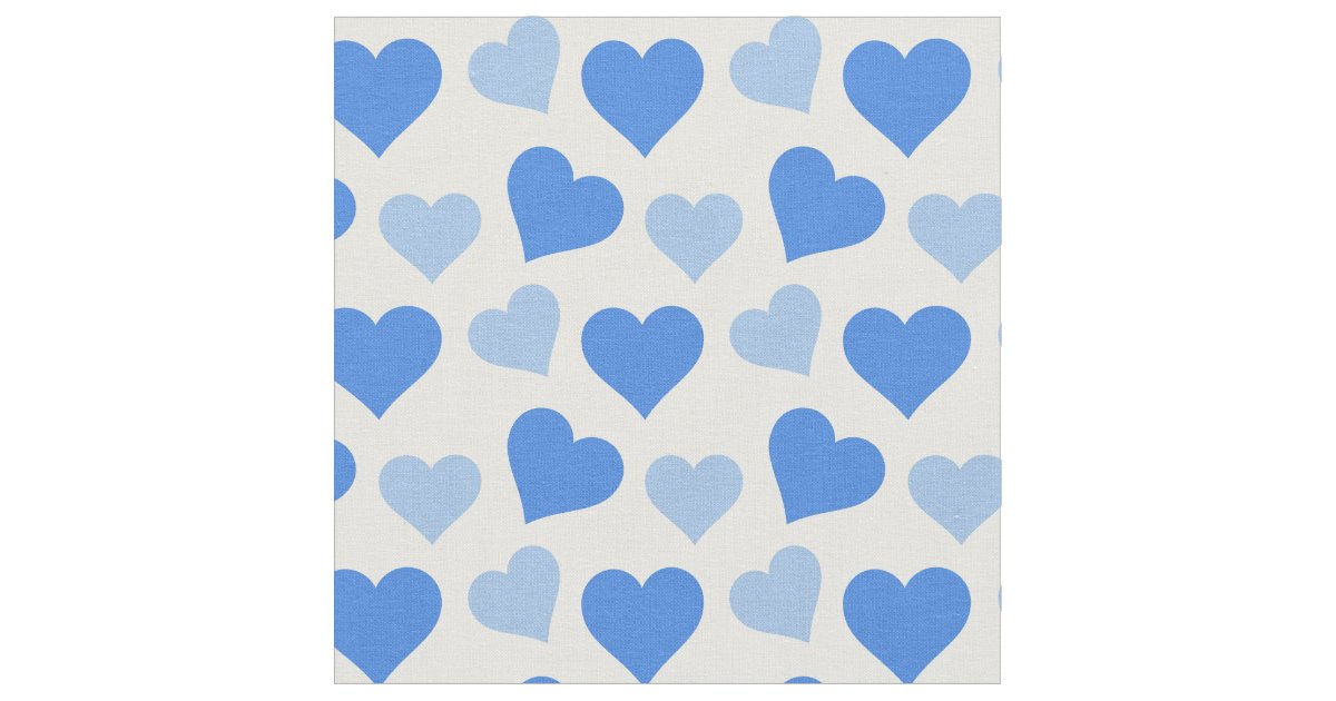 Blue Hearts Fabric | Zazzle