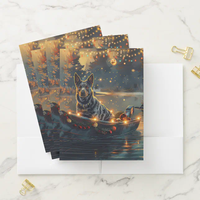 Blue Heeler Christmas Festive Voyage Pocket Folder | Zazzle