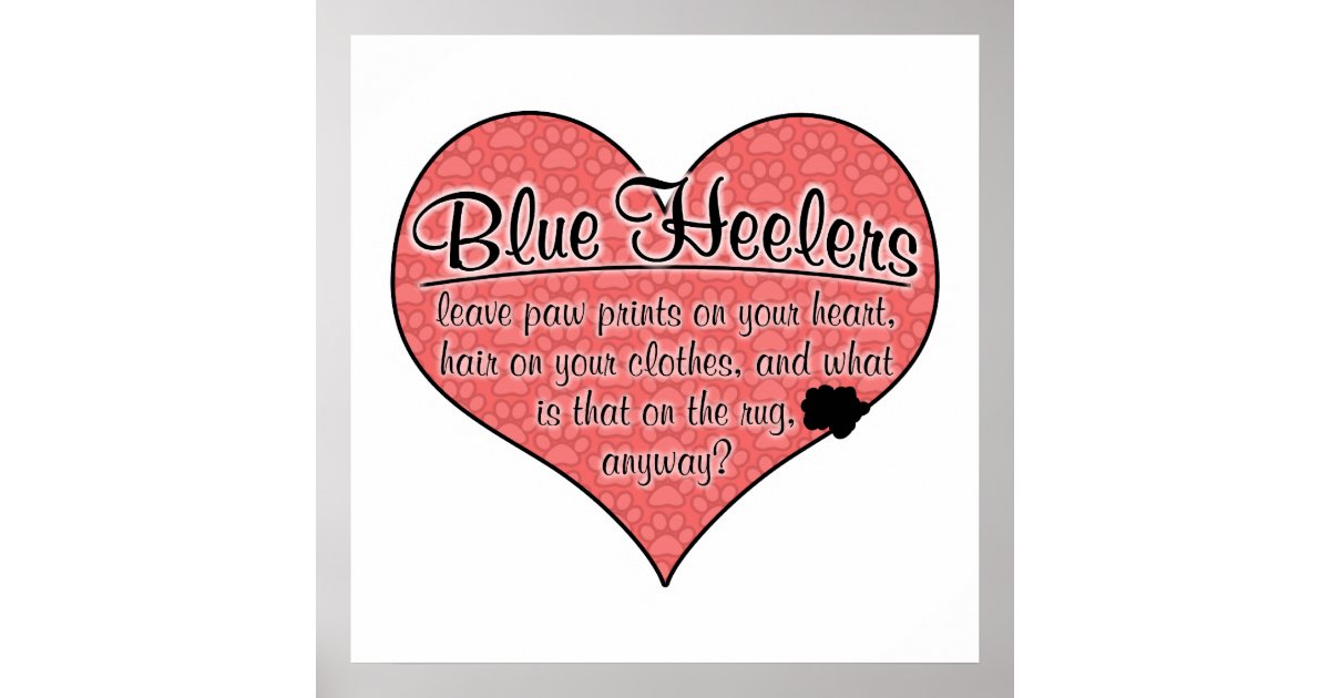 Blue Heeler Paw Prints Dog Humor | Zazzle