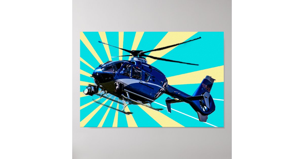 Blue Helicopter Poster | Zazzle