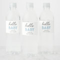 Blue Hello Baby | Baby Shower Water Bottle Label | Zazzle