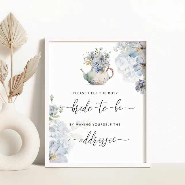 Blue help the busy bride Address an envelope Poster | Zazzle