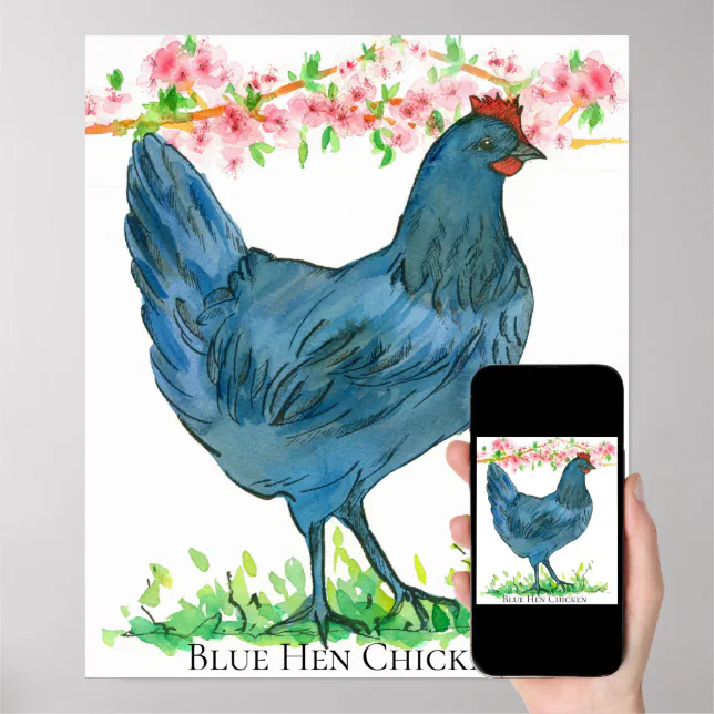 Blue Hen Chicken State Bird of Delaware Poster | Zazzle