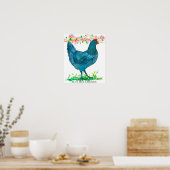 Blue Hen Chicken State Bird of Delaware Poster | Zazzle