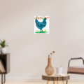 Blue Hen Chicken State Bird of Delaware Poster | Zazzle