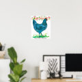Blue Hen Chicken State Bird of Delaware Poster | Zazzle