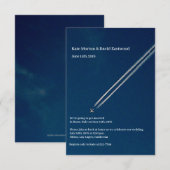 ©Blue High Altitude Airplane Destination Wedding Invitation | Zazzle