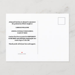 Blue High School Choir Photo Graduation Announcement Postcard | Zazzle