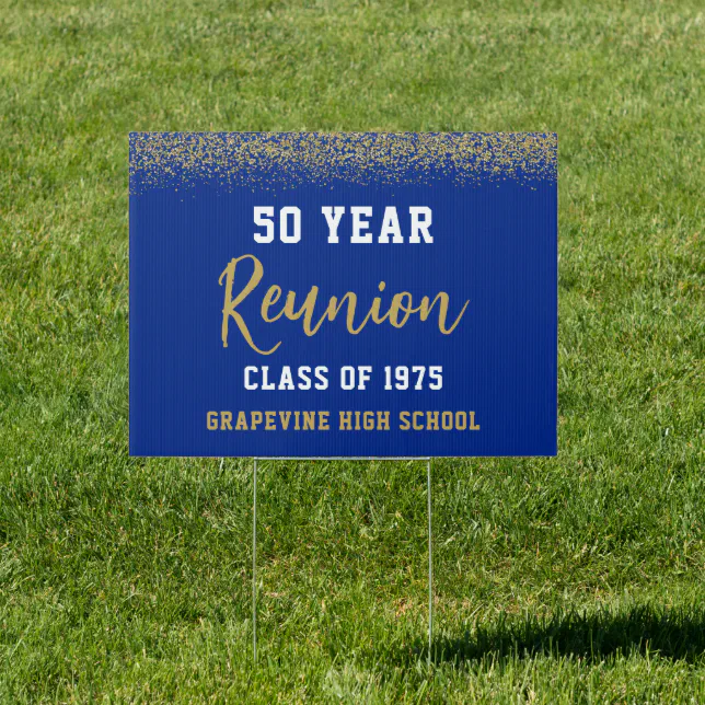 Blue High School Class of Reunion Party Yard Sign | Zazzle