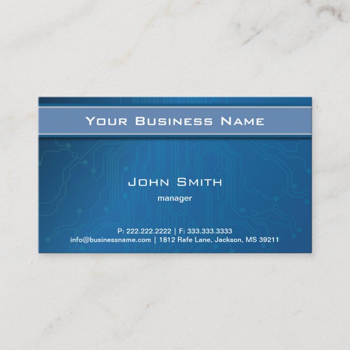 Blue High Technology Circuit Board business card | Zazzle.com