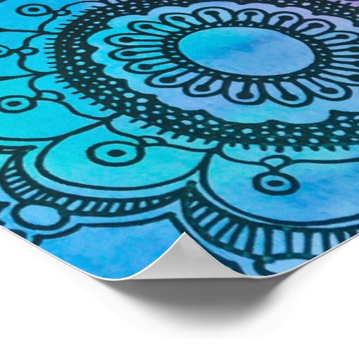 Blue Hippie Pattern Poster By Megaflora | Zazzle