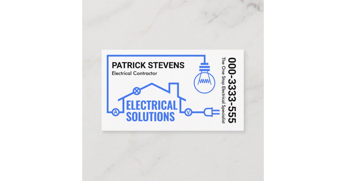 Blue Home Electrical Wiring Circuit Business Card | Zazzle