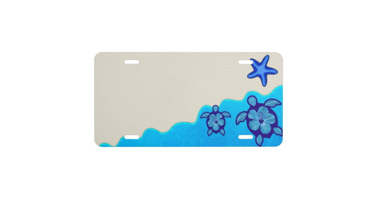 Blue Honu Turtles License Plate | Zazzle