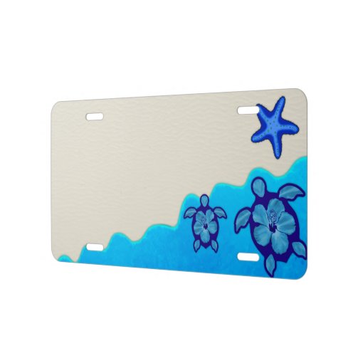 Blue Honu Turtles License Plate | Zazzle