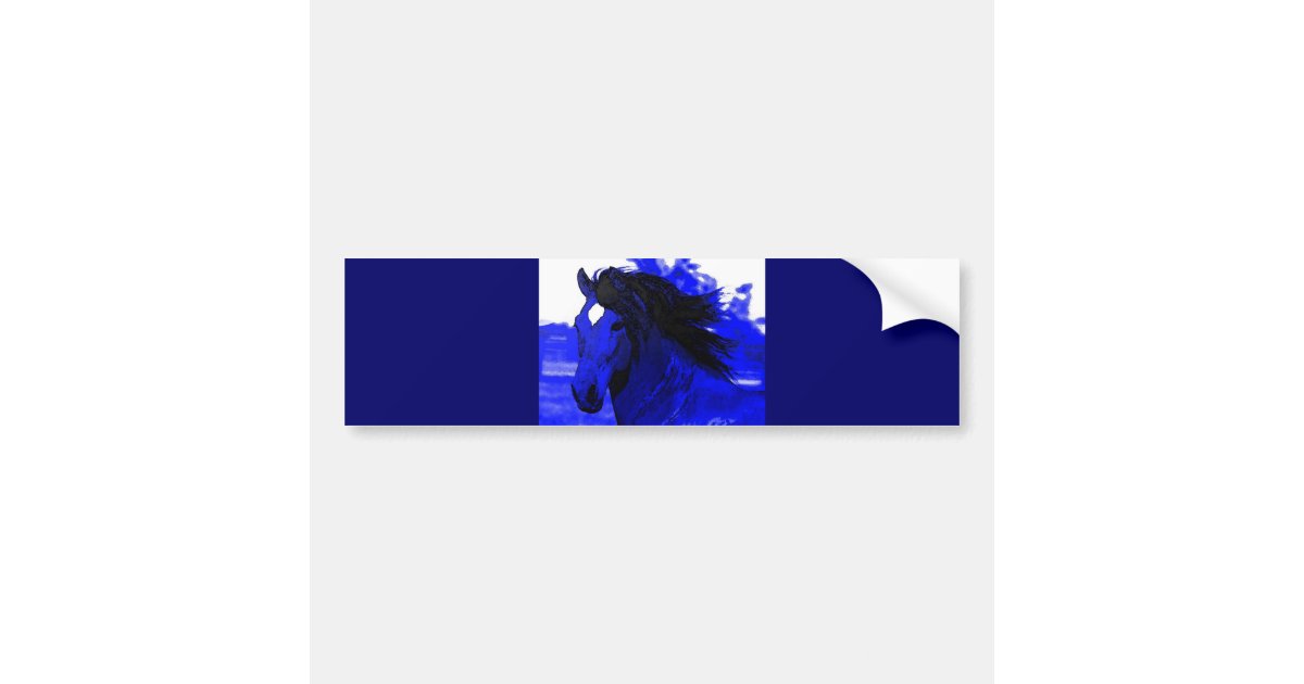 Blue Horse Bumper Sticker | Zazzle