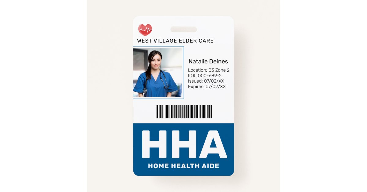 Blue | Hospital Medical Employee Photo ID Badge | Zazzle