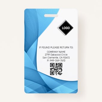Blue | Hospital Medical Employee Photo ID Badge | Zazzle