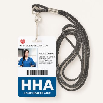 Blue | Hospital Medical Employee Photo ID Badge | Zazzle