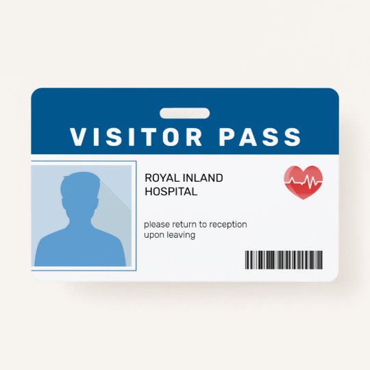 Blue | Hospital Visitor Pass ID Badge | Zazzle.com
