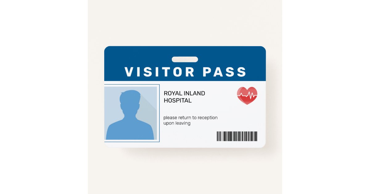 Blue | Hospital Visitor Pass ID Badge | Zazzle.com