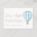 Blue Hot Air Ballon Baby Shower Diaper Raffle Enclosure Card | Zazzle