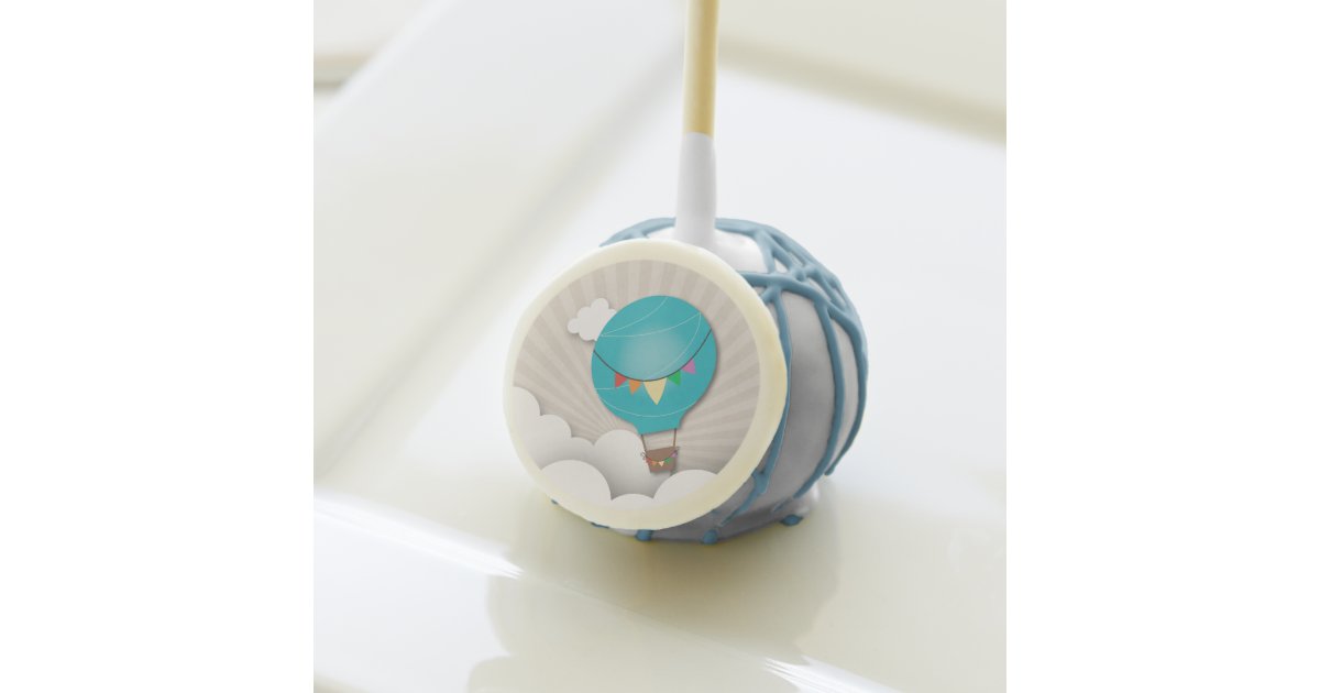 Blue Hot Air Balloon Birthday Party Cake Pops | Zazzle