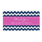Blue Hot Pink Chevron Wedding Labels | Zazzle