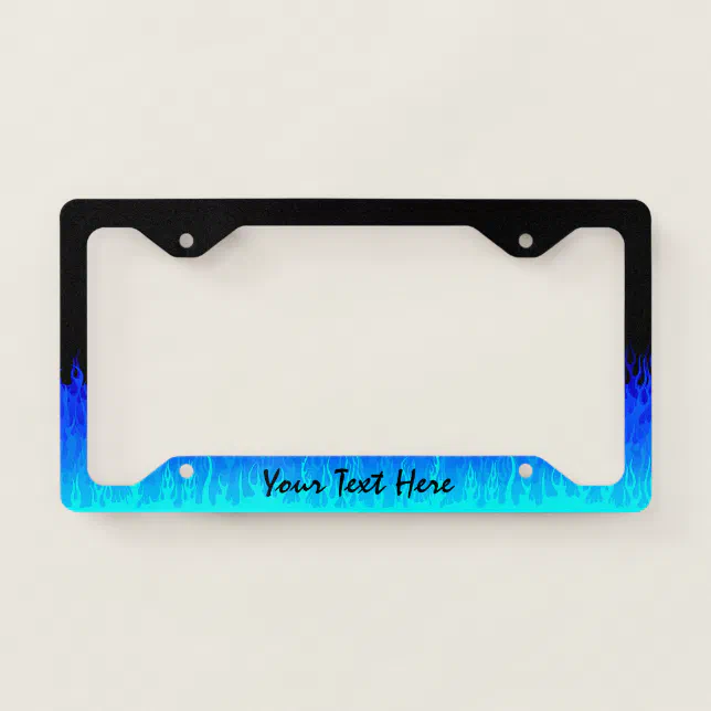 Blue Hot Rod Flames License Plate Frame | Zazzle