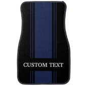 Blue Hot Rod Stripes Custom Personalized Black Car Floor Mat | Zazzle