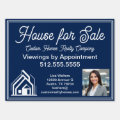 Blue House for Sale Real Estate Agent Logo Yard Sign | Zazzle