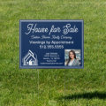 Blue House for Sale Real Estate Agent Logo Yard Sign | Zazzle