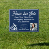 Blue House for Sale Real Estate Agent Logo Yard Sign | Zazzle