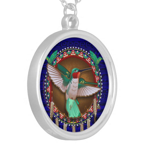 Blue Hummingbird Native American necklace | Zazzle